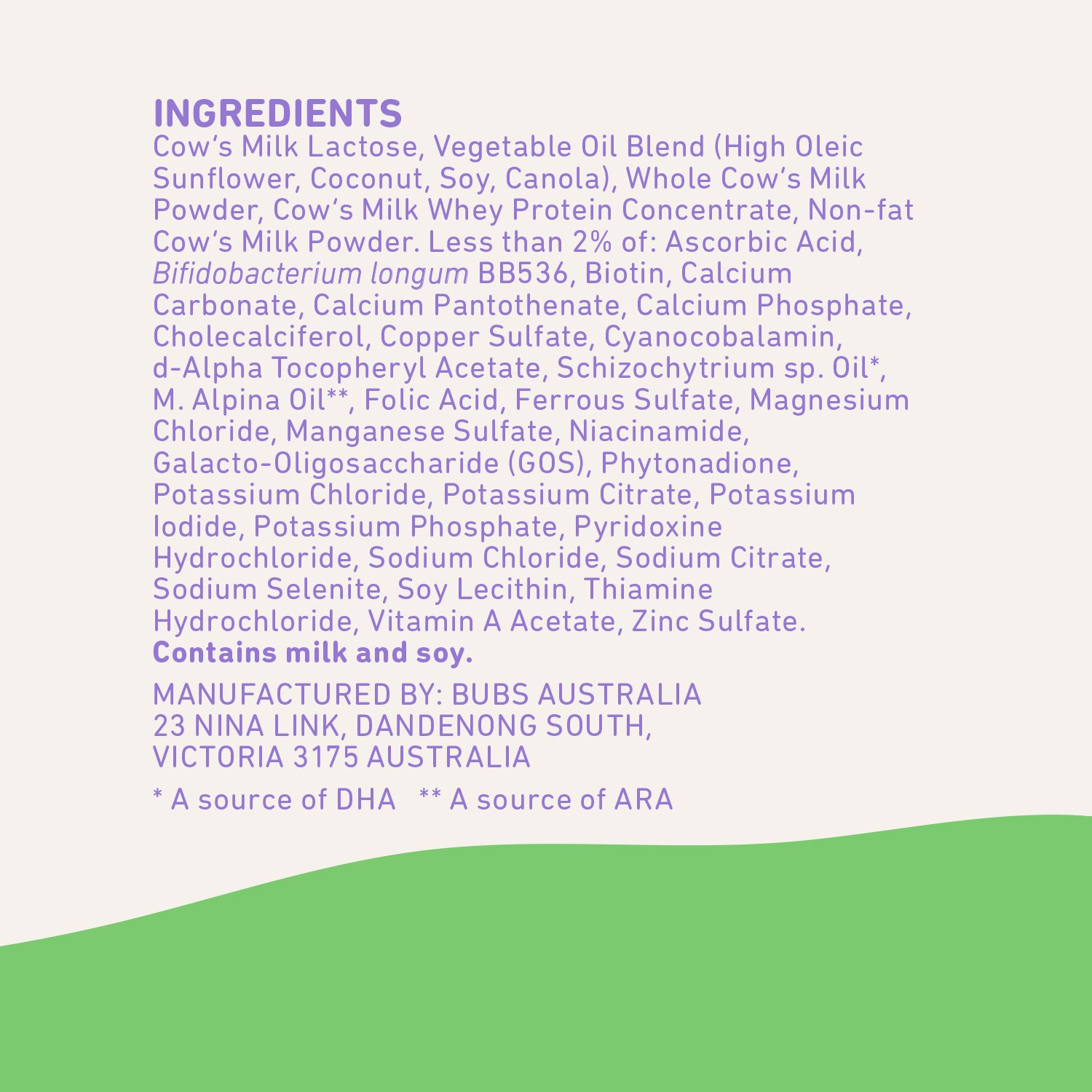 Bubs 365 Day Grass Fed Infant Formula (0-12 Months) – Bubs – Aussie Bubs