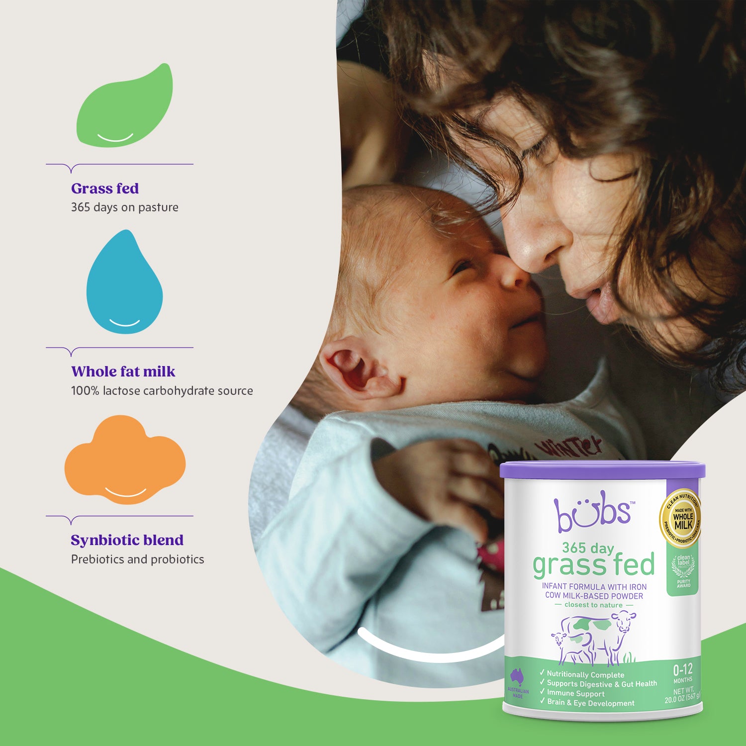 Bubs 365 Day Grass Fed Infant Formula (0-12 Months) – Aussie Bubs